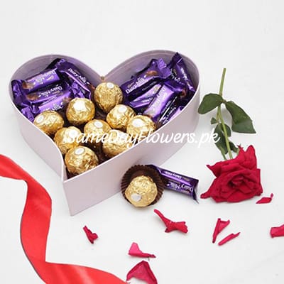 Dairy Milk Heart Box - Chocolate Box Delivery Lahore- Same Day Flowers