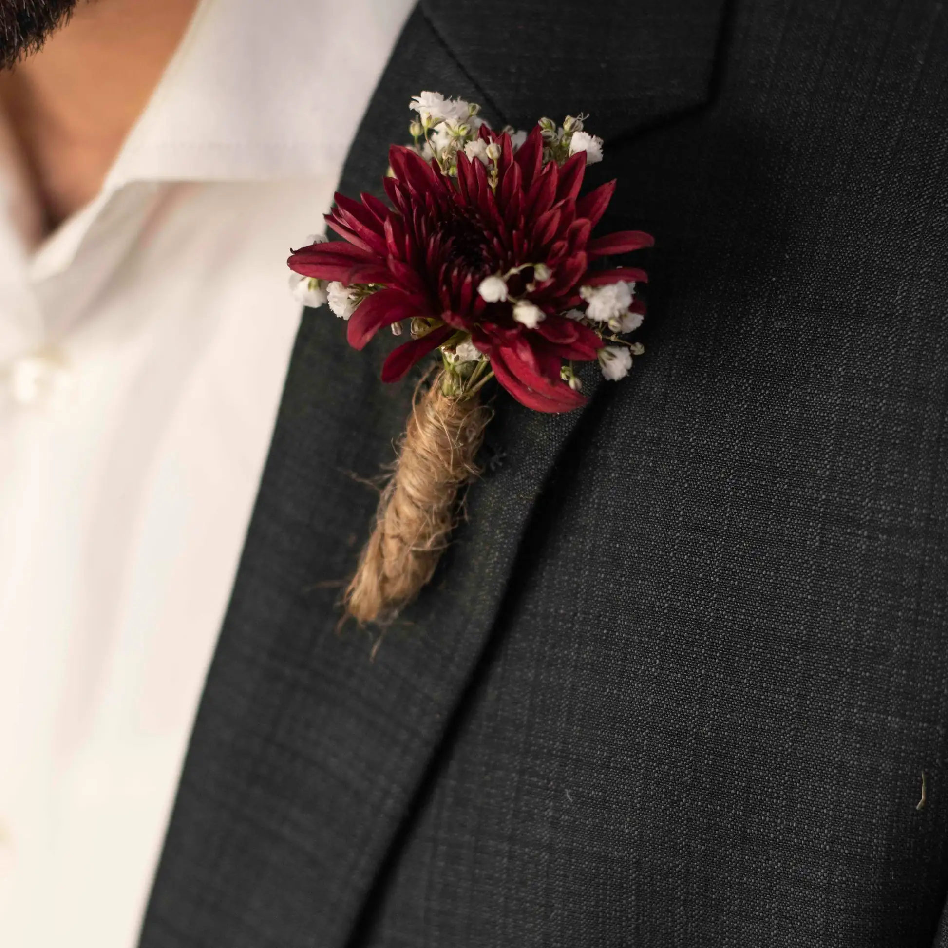 Perfect Maroon Boutonniere - Flowers for Groom Karachi - Same Day Flowers