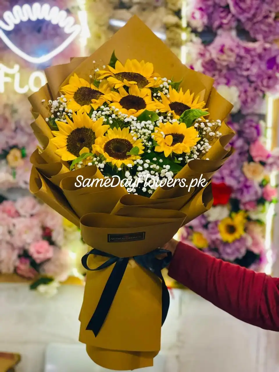 Positive Flowers - Sunflower Bouquet Online Faisalabad - Same Day Flowers